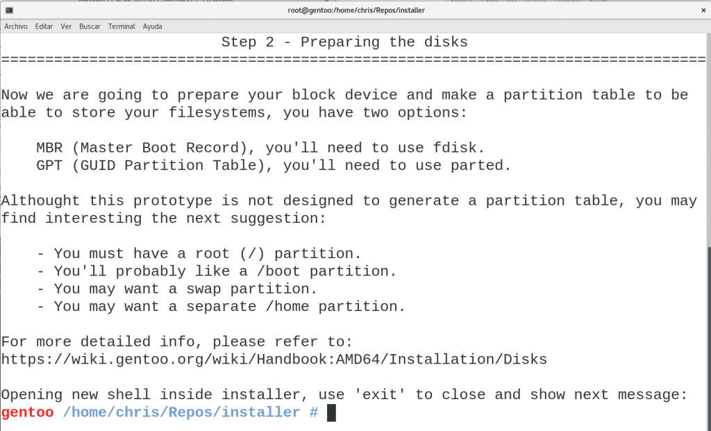 installer: a basic Gentoo system anyone can install – ChrisADR