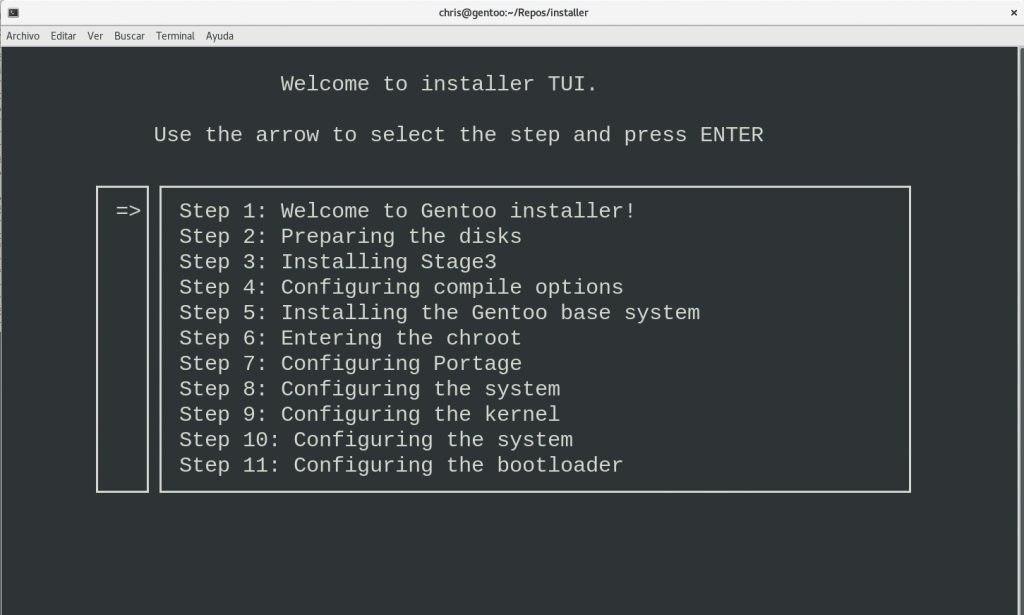 installer: a basic Gentoo system anyone can install – ChrisADR